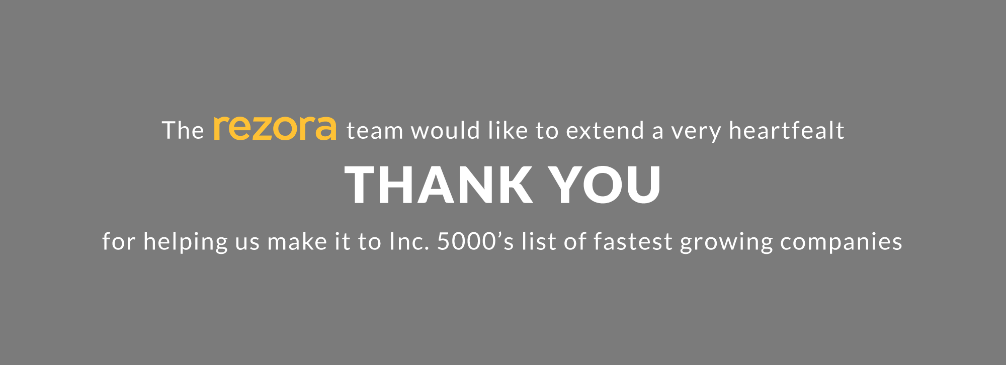 Inc. 5000 names rezora one of the fastest growing private companies